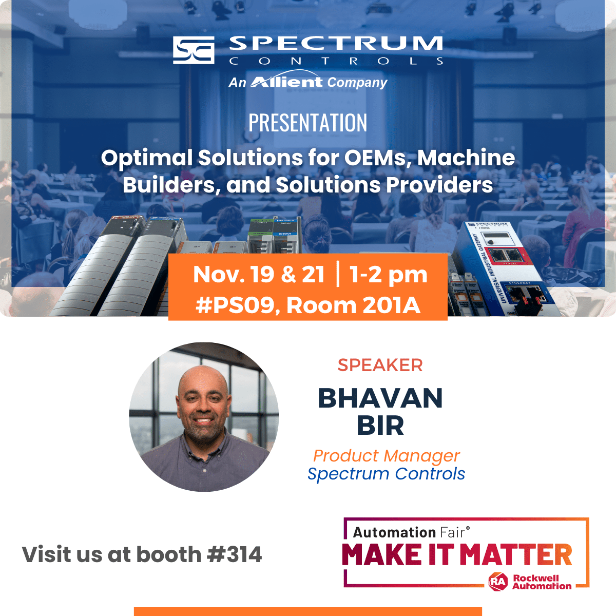 Attend our Presentation at Automation Fair 2024 – Spectrum Controls